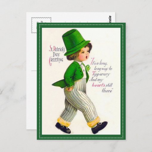Vintage St. Patrick's Day Greeting Postcard | Zazzle