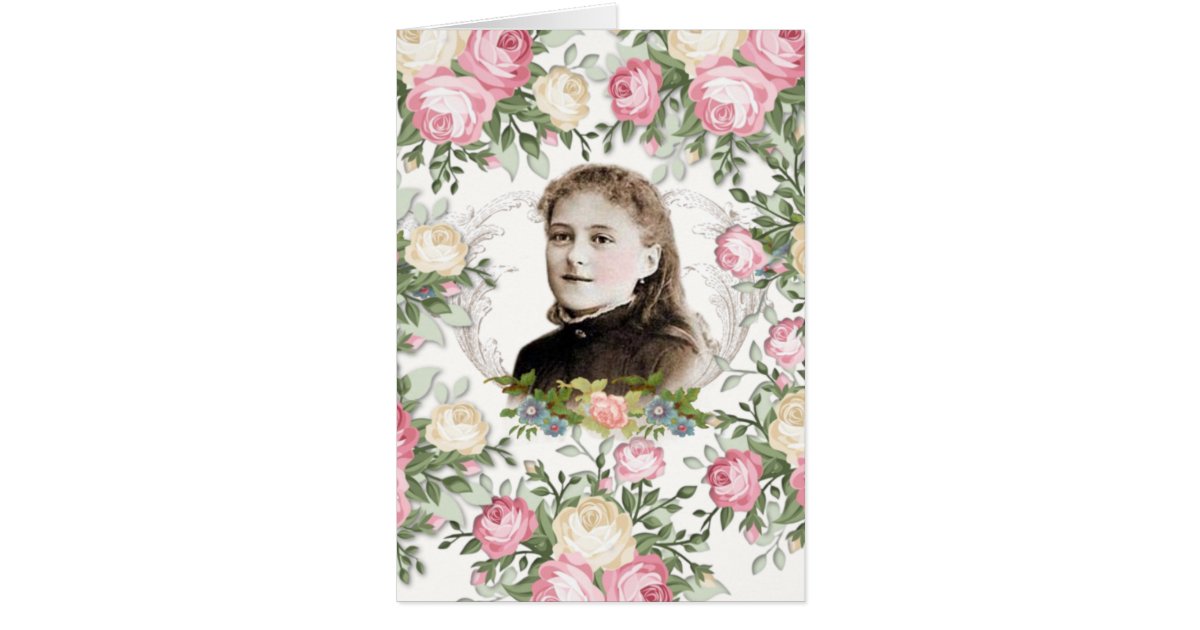 Vintage St. Therese Religious Catholic Roses | Zazzle