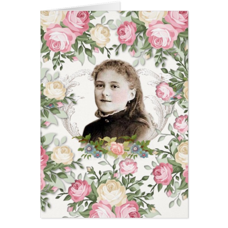 Vintage St. Therese Religious Catholic Roses | Zazzle