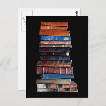 VIntage Stack of Old Books Postcard | Zazzle