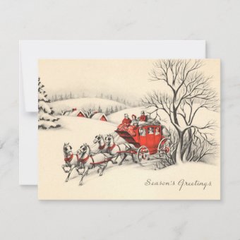 Vintage Stagecoach Flat Card | Zazzle