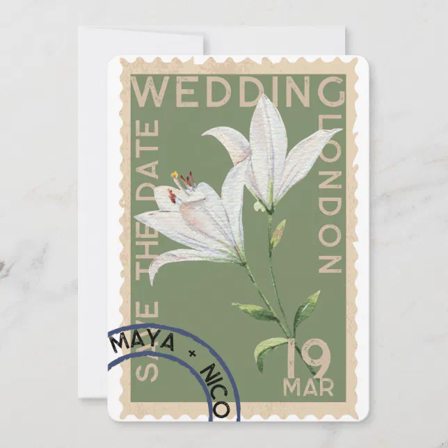 Vintage Stamp Wedding Invitation | Zazzle