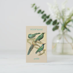 vintage starlings and mynah birds business card | Zazzle