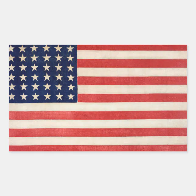 Vintage Stars and Stripes American Flag Rectangular Sticker | Zazzle