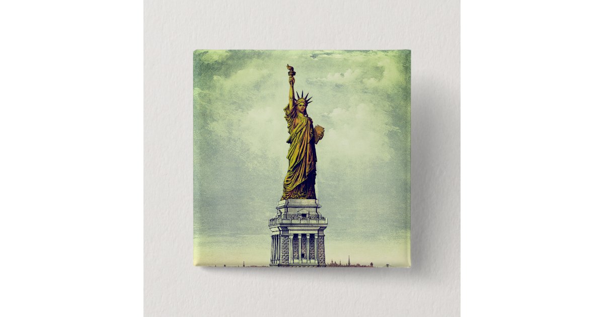 Vintage Statue of Liberty Button | Zazzle