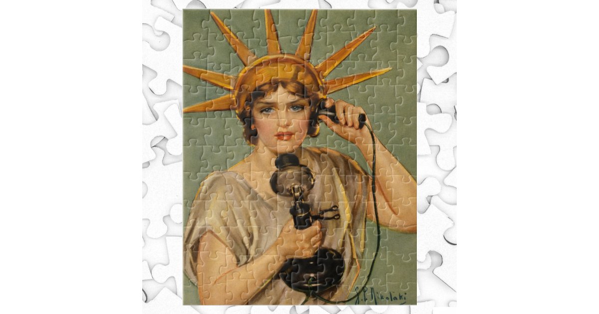 Vintage Statue of Liberty, WWI Patriotic War Ad Jigsaw Puzzle | Zazzle