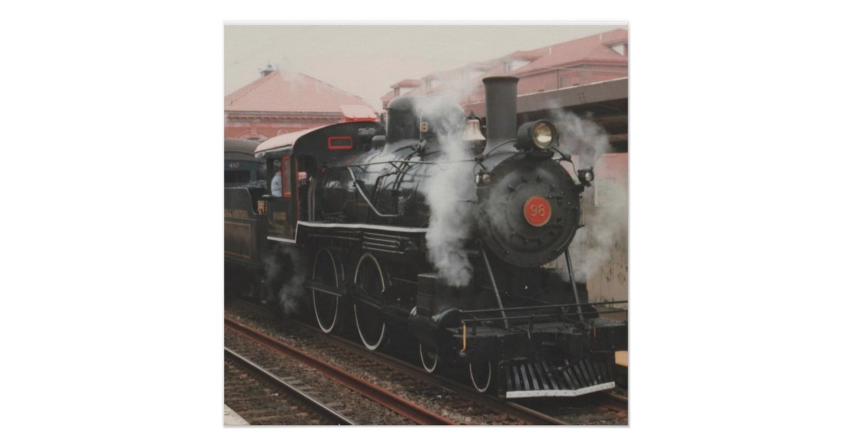 Vintage Steam Engine Poster | Zazzle