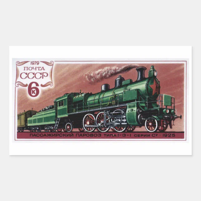 Vintage Steam Locomotive Trains Rectangular Sticker | Zazzle
