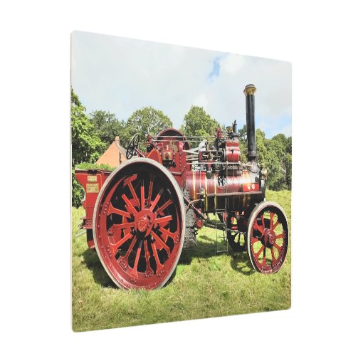 VINTAGE STEAM TRACTION ENGINE METAL PRINT | Zazzle