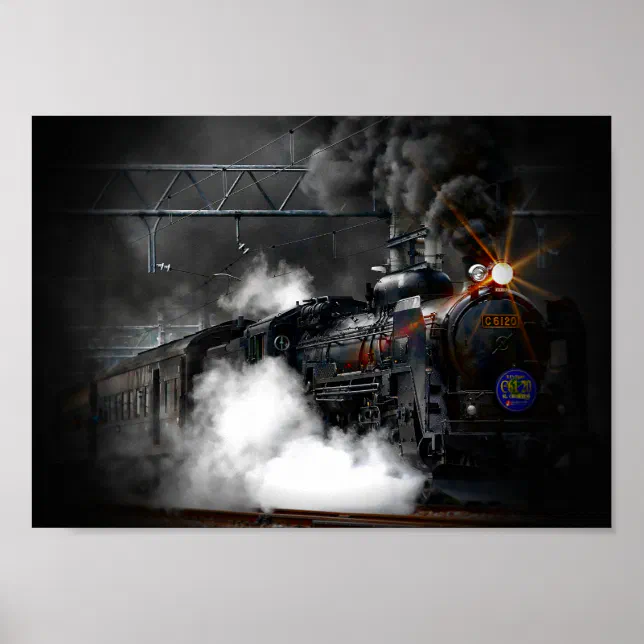 Vintage Steam Train Locomotive Poster | Zazzle
