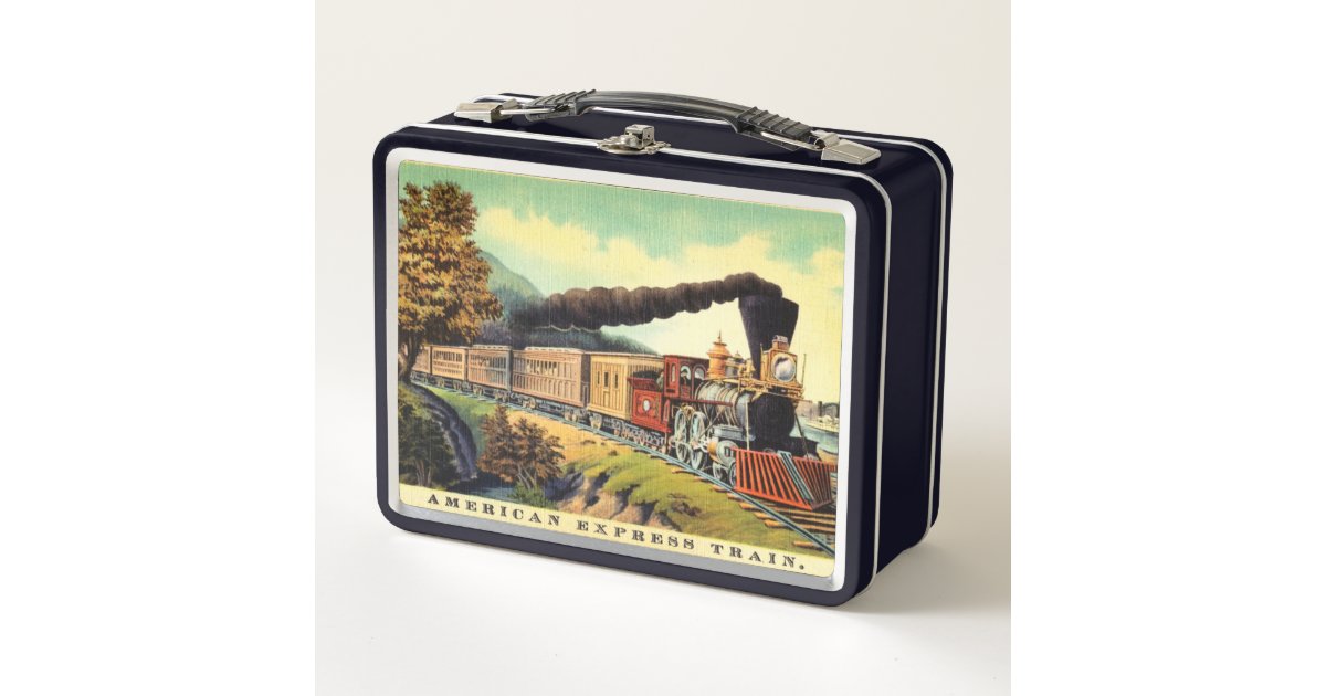 Vintage Steam Train Metal Lunch Box | Zazzle