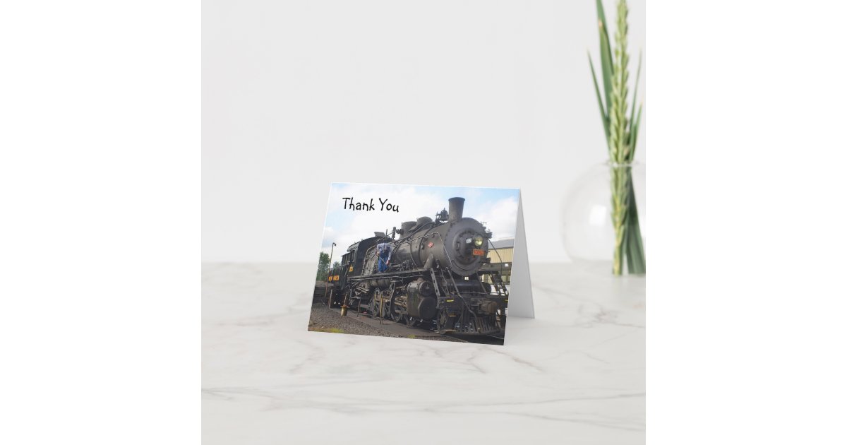 Vintage Steam Train Thank You Card | Zazzle