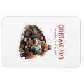 Vintage Steam Train Traditional Christmas Magnet | Zazzle