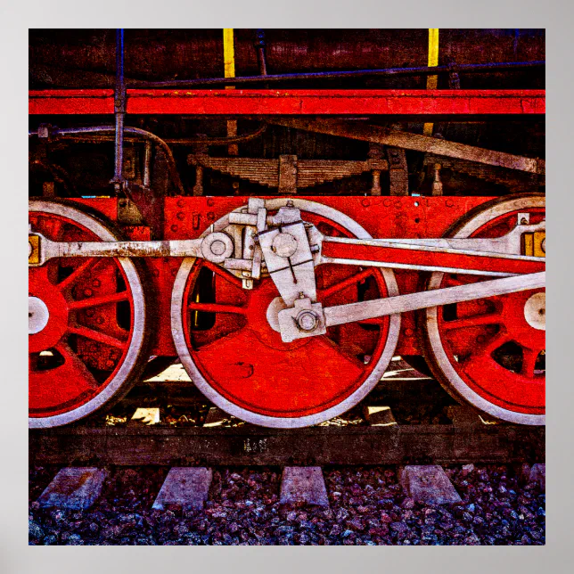 Vintage Steam Train Wheels Poster | Zazzle