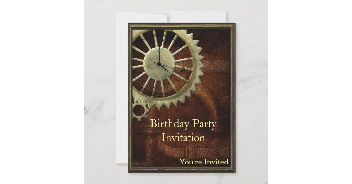 Vintage Steampunk Birthday Invitation | Zazzle