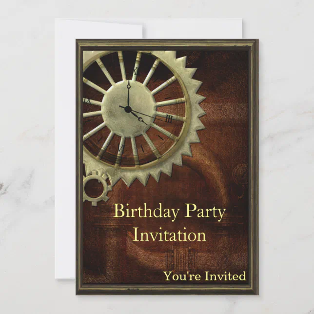 Vintage Steampunk Birthday Invitation | Zazzle