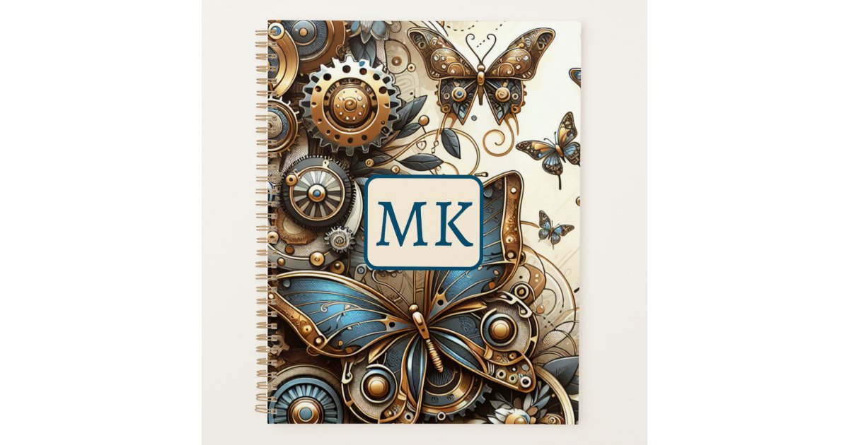 Vintage Steampunk Butterflies Planner | Zazzle