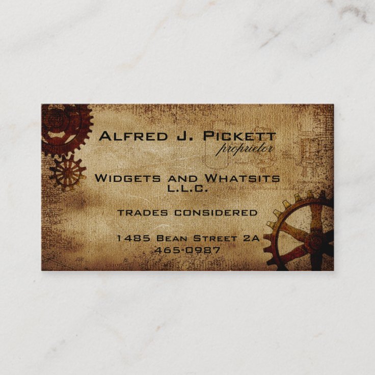 Vintage Steampunk Cogs Business Card | Zazzle