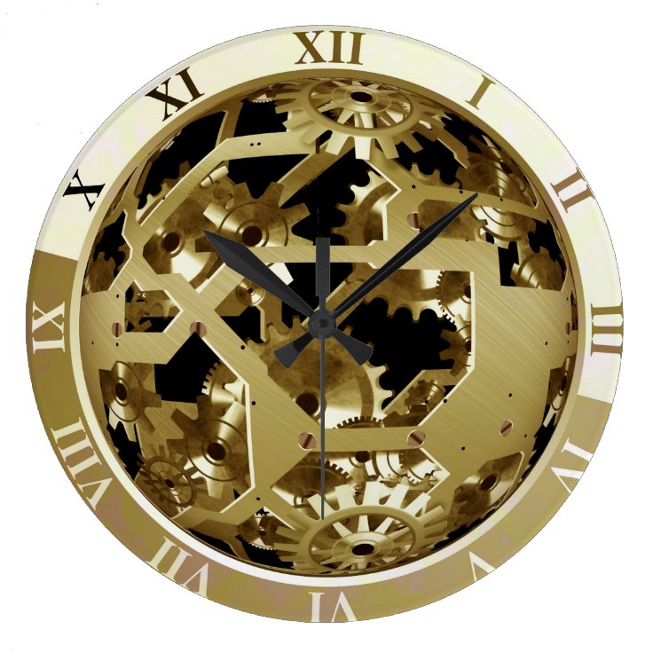 Vintage Steampunk "Exposed Machinery" Wall Clock | Zazzle