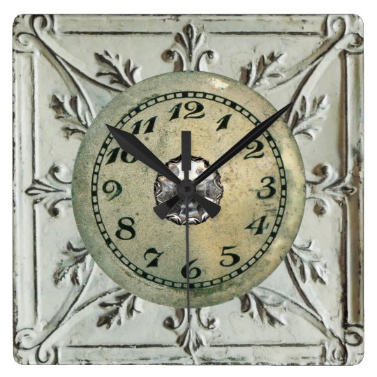 Vintage Steampunk Metal Junk Square Wall Clock | Zazzle.com