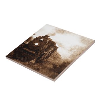Vintage Steampunk Railroad Antique Steam Train Ceramic Tile | Zazzle