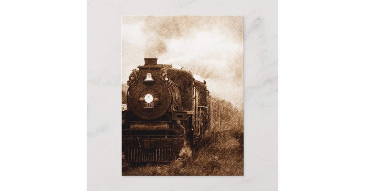 Vintage Steampunk Railroad Antique Steam Train Postcard | Zazzle