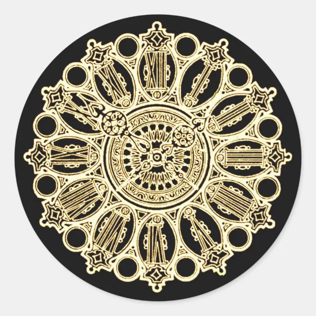 Vintage Steampunk Victorian Fancy Clock face Classic Round Sticker | Zazzle