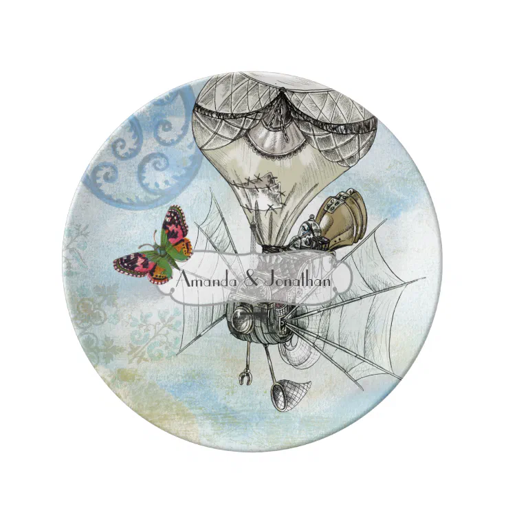 Vintage Steampunk Wedding Commemorative Dinner Plate | Zazzle