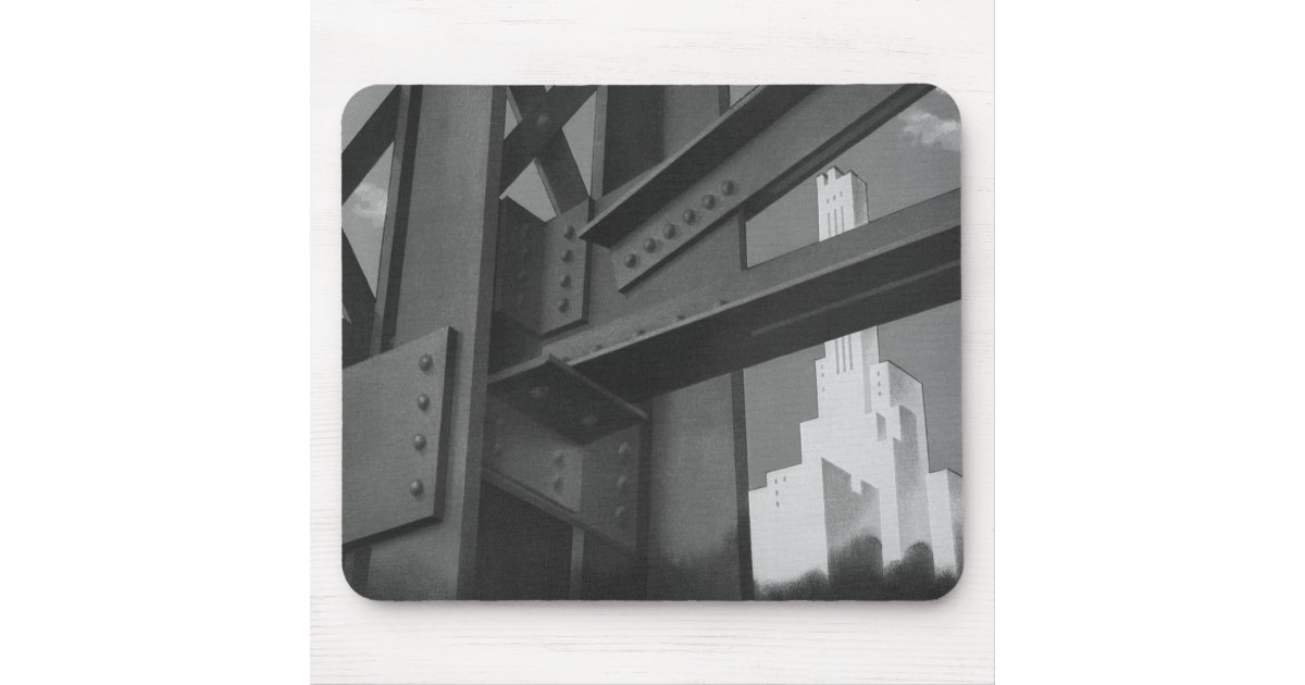 Vintage Steel Construction Skyscraper Architecture Mouse Pad | Zazzle