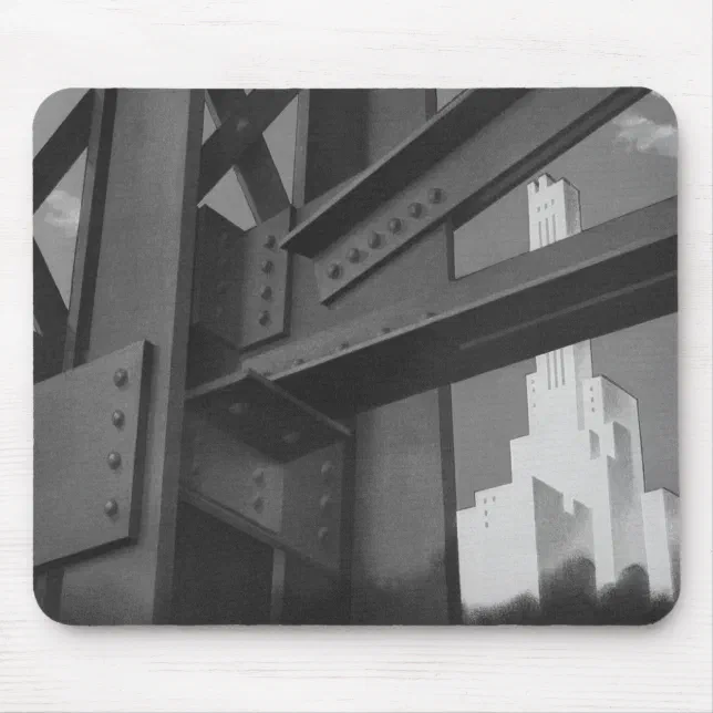 Vintage Steel Construction Skyscraper Architecture Mouse Pad | Zazzle