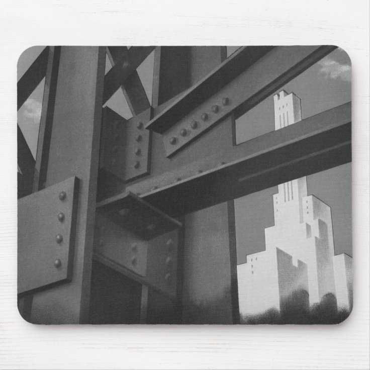 Vintage Steel Construction Skyscraper Architecture Mouse Pad | Zazzle