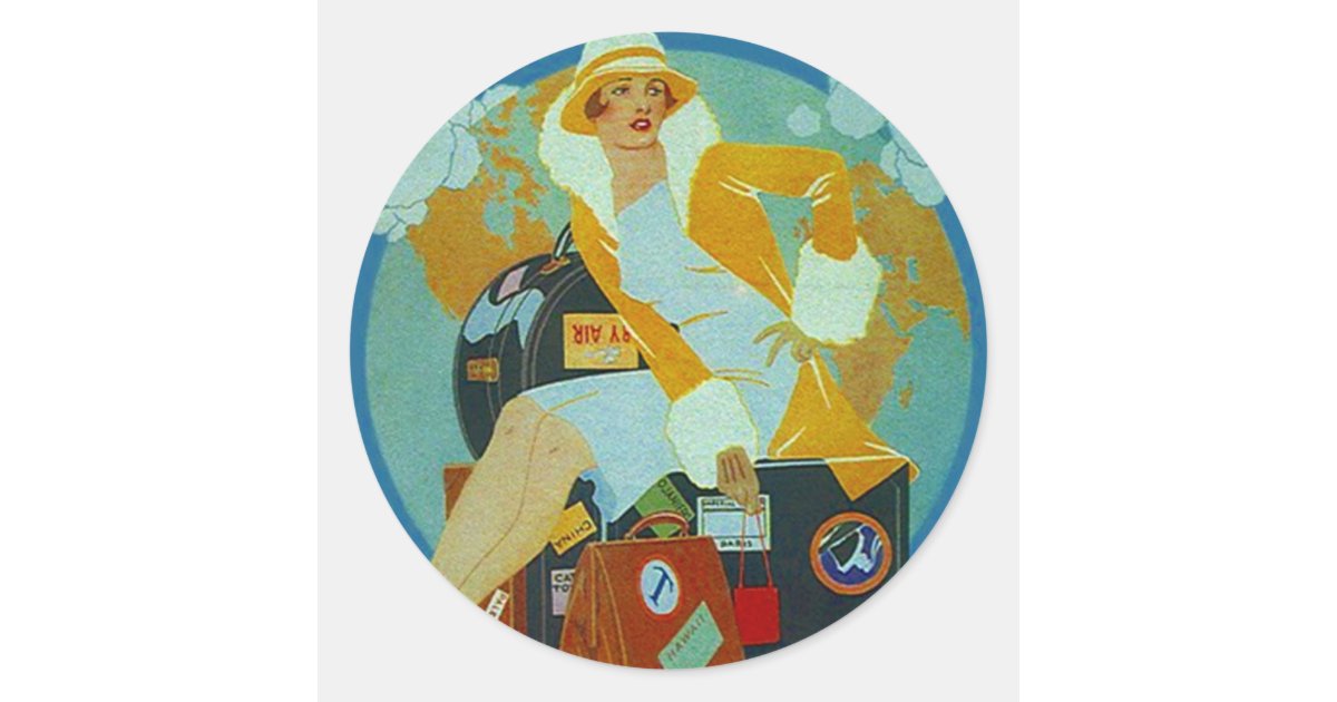 Vintage Sticker Jet-Setter Travel Luggage Stickers | Zazzle