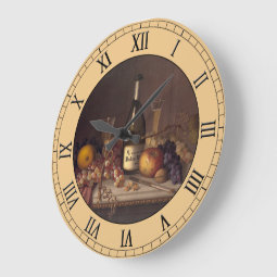 Vintage Still Life Painting Round Clock | Zazzle