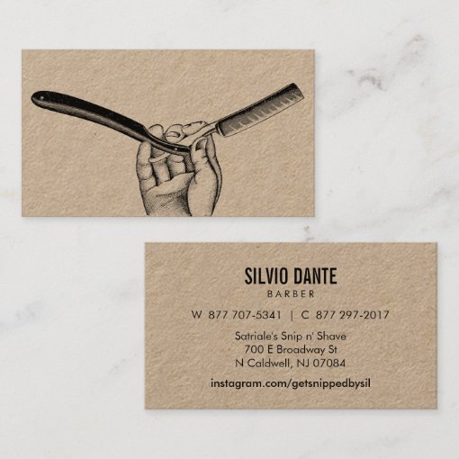 Vintage Straight Razor / Extra Thick Unbleached Business Card | Zazzle