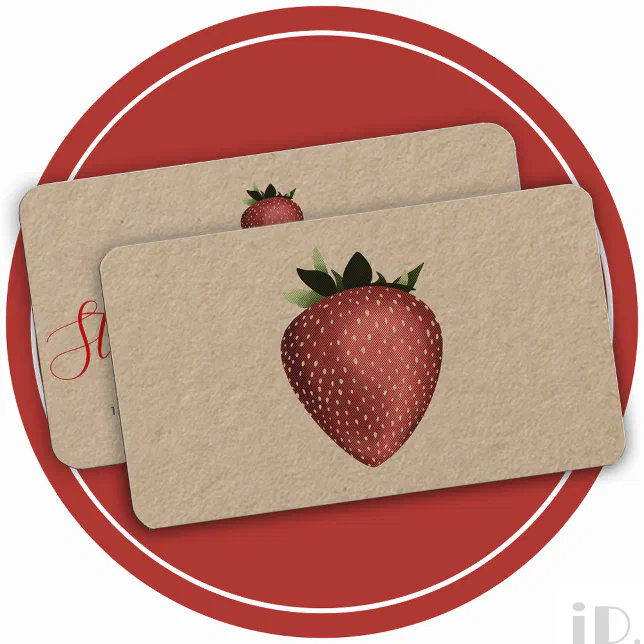 vintage strawberry business card | Zazzle