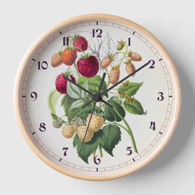 Vintage strawberry clock | Zazzle