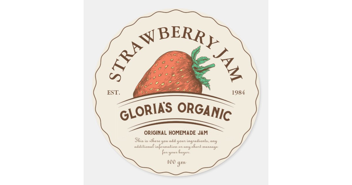 Vintage Strawberry Fruit Jam Food Product Label | Zazzle