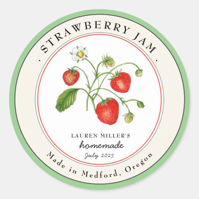 Vintage Strawberry Jam jar Canning label | Zazzle