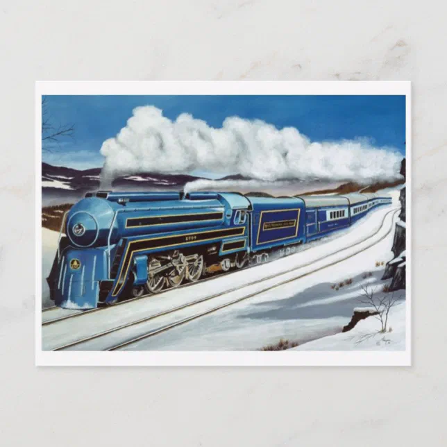Vintage Streamline Steam Locomotive Postcard | Zazzle