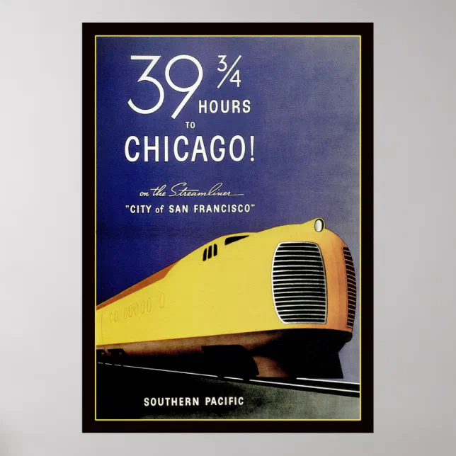 Vintage Streamliner Locomotive Poster | Zazzle