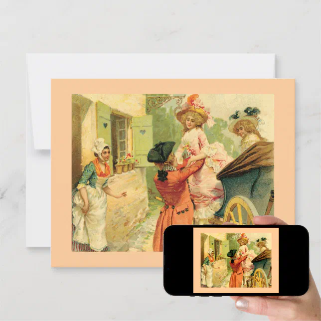 Vintage Style 18th Century Card Party Invitation | Zazzle