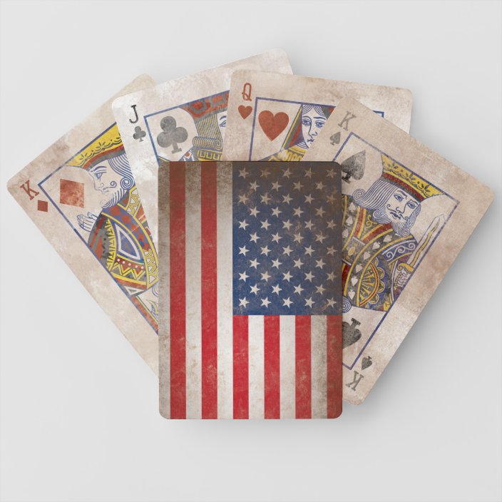 Vintage Style American Flag Antiqued Playing Cards | Zazzle.com