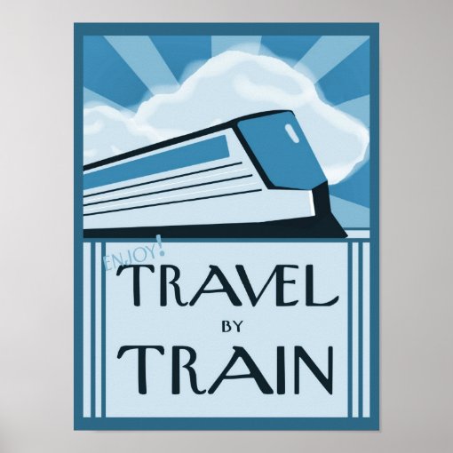 Vintage Style Art Deco Train Travel Poster Print | Zazzle