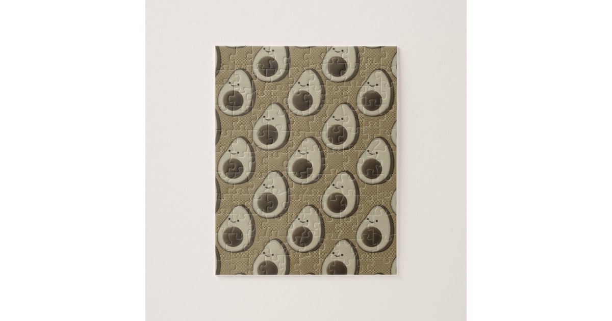 Vintage Style Avocado Pattern Jigsaw Puzzle | Zazzle