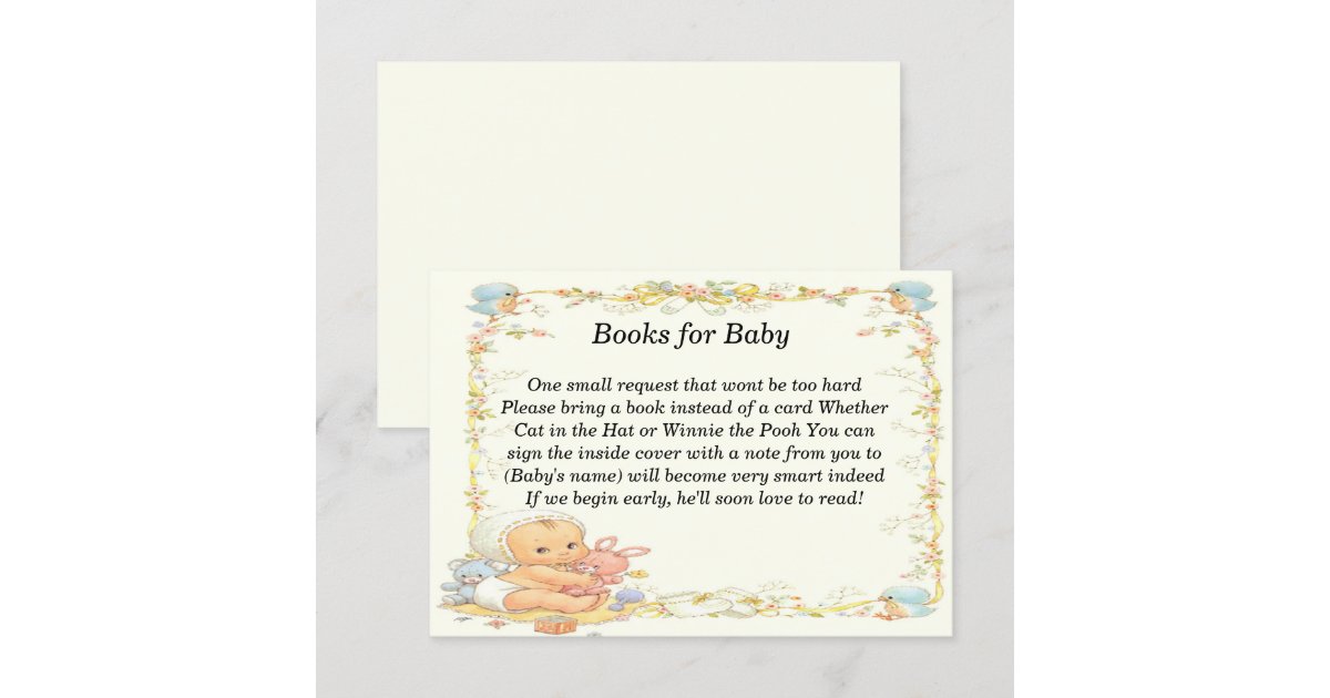 vintage Style Baby Shower Books For Baby Card | Zazzle