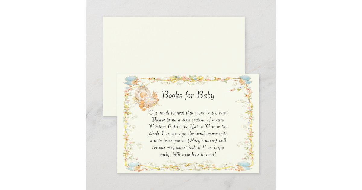 vintage Style Baby Shower Books For Baby Card | Zazzle