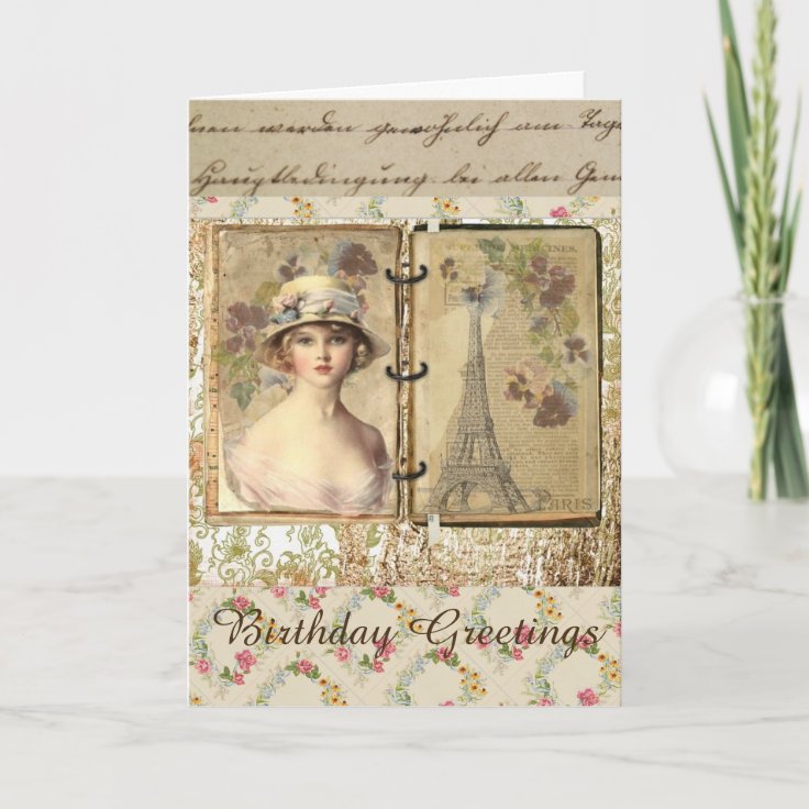 Vintage Style Birthday Card For Women | Zazzle