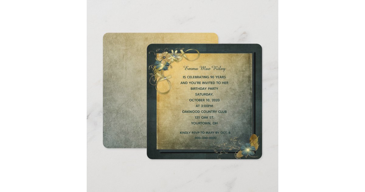 Vintage style birthday party invite | Zazzle