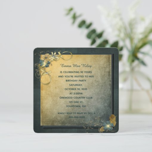 Vintage style birthday party invite | Zazzle