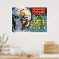 Vintage Style, Brain Eater, Social Media, edit tex Poster | Zazzle